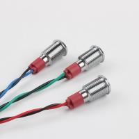China 10MM Metal Indicator Light Waterproof High-Brightness LED With Wire Power Signal 6V 24V 220V Yellow Green Red Blue White for sale