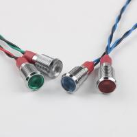 China 10MM Metal Indicator Light Waterproof High-Brightness LED With Wire Power Signal 6V 24V 220V Yellow Green Red Blue White for sale