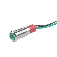 China Metal Indicator Light 8mm LED With Wire Power Signal Light Waterproof Indicator Light 6V 24V 220V Red Green Yellow Blue for sale