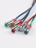 China Metal Indicator Light 8mm LED With Wire Power Signal Light Waterproof Indicator Light 6V 24V 220V Red Green Yellow Blue for sale