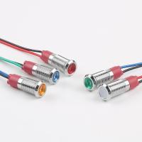 China Metal Indicator Light 8mm LED With Wire Power Signal Light Waterproof Indicator Light 6V 24V 220V Red Green Yellow Blue for sale