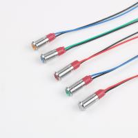 China Metal Indicator Light 8mm LED With Wire Power Signal Light Waterproof Indicator Light 6V 24V 220V Red Green Yellow Blue for sale