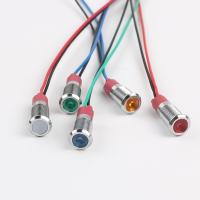 China Metal Indicator Light 8mm LED With Wire Power Signal Light Waterproof Indicator Light 6V 24V 220V Red Green Yellow Blue for sale