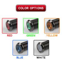 China 8MM Metal Indicator Light, LED Strip Light With Waterproof Function Oxidized Black Shell, Red Green Yellow Blue White 6V12V24V for sale