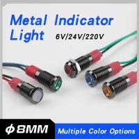 China 8MM Metal Indicator Light, LED Strip Light With Waterproof Function Oxidized Black Shell, Red Green Yellow Blue White 6V12V24V for sale