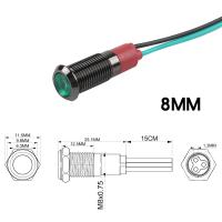 China 8MM Metal Indicator Light, LED Strip Light With Waterproof Function Oxidized Black Shell, Red Green Yellow Blue White 6V12V24V for sale