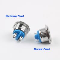 China 22mm Metal Push Button Switch Screw Foot Welding Foot 2 Pin High Head Flat Head Ball Head Momentary Push Button Switch for sale