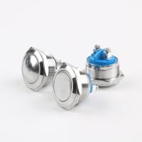 China 22mm Metal Push Button Switch Screw Foot Welding Foot 2 Pin High Head Flat Head Ball Head Momentary Push Button Switch for sale