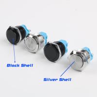 China 22mm self-resetting self-locking metal push-button switch with welded terminals 1NO 1NC without indicator light flat high head for sale
