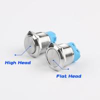 China 22mm self-resetting self-locking metal push-button switch with welded terminals 1NO 1NC without indicator light flat high head for sale