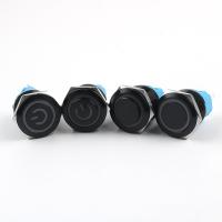 China 19MM Self‑Resetting Self‑Locking Black Metal Pushbutton Switch 1No1Nc Power Marking Ring‑Shaped Marking 6V/24V/220V Red Green for sale