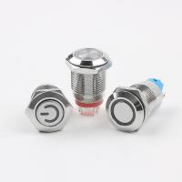 China 12mm Waterproof Nickel Plated Copper Pushbutton with Power LED Two Types of Flat & High Head Latching Momentary 6V12V24V for sale