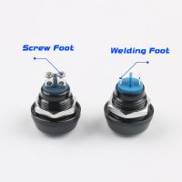 China 12MM self-resetting Metal Push Button Switch Welding Foot Screw Foot 2pins Black Ball Head Red Yellow Blue Green White for sale