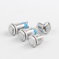 China 12mm Metal 2-Pin Push Button Switch, Self-Locking and Self-Resetting, Screw Terminals, Solder Pins, No Light, High Flat Head, Small Modding Button for sale