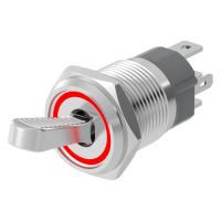 China 10A high-current rocker toggle switch with 2-speed and 3-speed self-locking, with light, metal, black with dual-color knob for sale