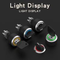 China 16/22mm LA22Y plastic illuminated push button switch, 2-speed/3-speed, self-reset/self-locking, 2 on 1 off, 2 on 2 off rotary switch for sale