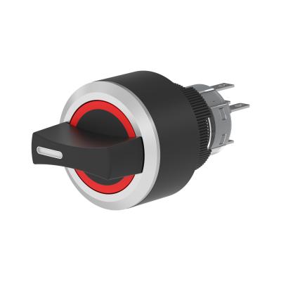 China 16/22mm LA22Y plastic illuminated push button switch, 2-speed/3-speed, self-reset/self-locking, 2 on 1 off, 2 on 2 off rotary switch for sale