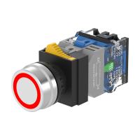 China LA38 emergency stop button switch with light, self-locking and self-reset, ring light, 10A high-current power emergency stop button for sale