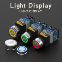 China LA38 emergency stop button switch with light, self-locking and self-reset, ring light, 10A high-current power emergency stop button for sale