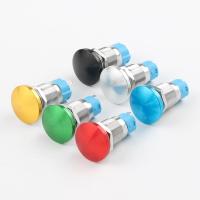 China 12mm self-locking mushroom head button switch NO normally open and closed momentary reset press-type red start small button for sale