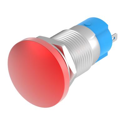 China 12mm self-locking mushroom head button switch NO normally open and closed momentary reset press-type red start small button for sale