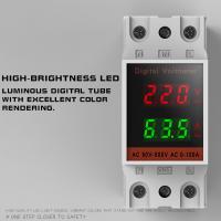 China ZSC45-2042VA DIN Rail Single-Phase Digital Household AC Current and Voltage Meter Dual Display 220V/380V for sale
