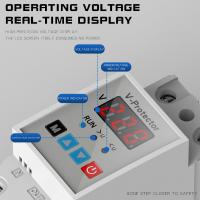 China ZS1-V-63a single-display over/under voltage protector, adjustable self-resetting current-limiting protector, overcurrent 43A, overvoltage 220V for sale