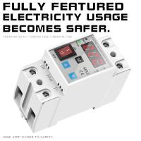 China Rail-mounted digital display rocker switch self-reset over/under voltage protector 40A 63A for home use, delay 220V for sale