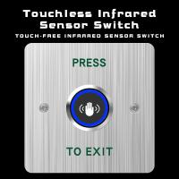 China Infrared sensor exit button switch, 86-type outdoor waterproof stainless steel access control switch panel, touch-free for sale