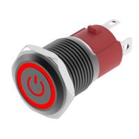 China 16mm Metal Button Switch 10A High Current LED Light Self-Locking and Self-Reset Button Switch High Power Black for sale