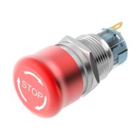 China 19mm Stainless Steel Metal Emergency Stop Button Switch Self-Locking Mushroom Head Equipment Power Emergency Cutoff for sale
