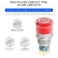 China 19mm Stainless Steel Metal Emergency Stop Button Switch Self-Locking Mushroom Head Equipment Power Emergency Cutoff for sale