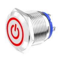 China 19MM metal push button switch, momentary self-reset, normally open, with LED light, short version button, 24V/220V for sale