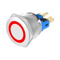 China Stainless steel metal button self-reset waterproof power switch self-locking 6-pin 22mm illuminated button 1NO1NC for sale