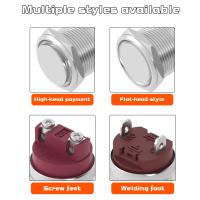 China 22MM High Current Metal Button Switch 10A Short Screw Terminal Pin Self-Reset Self-Locking High Power Button 22MM High Current Metal Button Switch 10A Short Screw Terminal Pin Self-Reset Self-Locking for sale