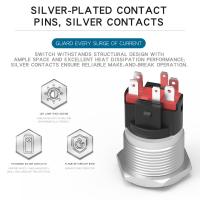 China 22MM10A High-Current Metal Push Button Switch with Light, Self-Reset and Self-Locking, Normally Open and Normally Closed for sale