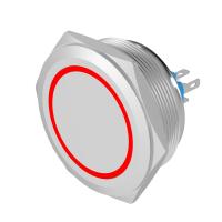 China 40mm metal button switch with light, large hole, stainless steel power start/stop self-lock reset boot button for sale