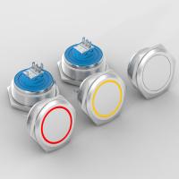 China 40mm metal button switch with light, large hole, stainless steel power start/stop self-lock reset boot button for sale