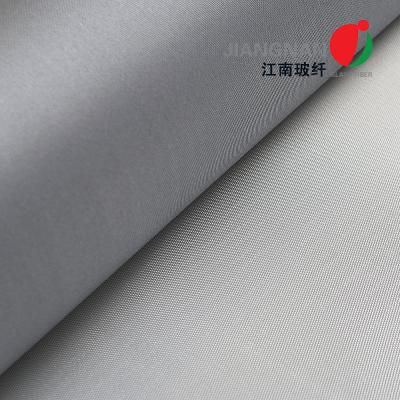 China Stainless Steel Wire Reinforced Single Side Pu Coating Fiberglass Fabric For Fire Containment Curtain for sale