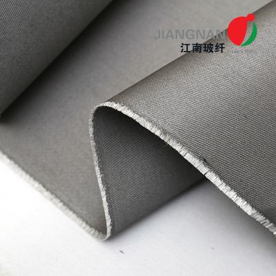China Stainless Steel Wire Reinforced Single Side Pu Coating Fiberglass Fabric For Fire Containment Curtain for sale