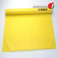 China 0.4mm High Temp Fiberglass Fire Curtain Fabric Cloth For Fire Yellow Color for sale