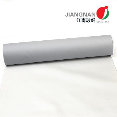 China Fire Resistant Fiberglass Fabric 1000mm - 2000mm Width Grey Color Pu Coated Fabric for sale