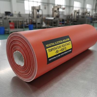 China Fireproofing Silicone Coated Fiberglass Fabric for Industrial Electrical Insulation with Temperature Resistance -50~+550°C for sale