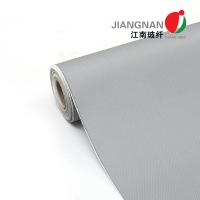 China 0.5mm Grey Satin PU Coated Thermal Insulation Jackets Fiberglass Fabric for sale