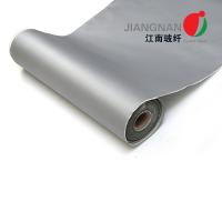 China Stainless Steel Wire Reinforced Fiberglass Cloth With PU Coating 0.7mm For Fire Blanket Smoke Curtains for sale