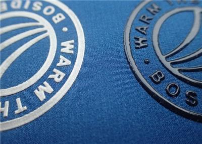 China Screen Printing Silicon Heat Transfer Clothing Labels With Shiny Color Surface Brand Logo for sale