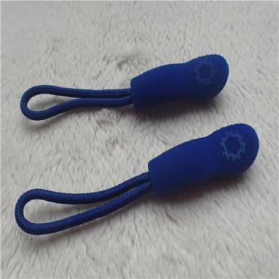 China Radian Blue Rubber Zipper Puller With Anti - Slip Dots Smooth And Durable for sale