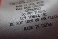 China Washable Screen Printing Ribbon Care Woven Clothing Labels For Polo Shirt，Coat，Pants for sale