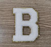 China Towel Embroidered Letter Patches Heat Transfer Labels For Clothes for sale
