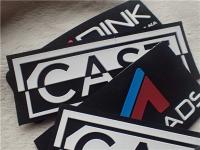 China Black Twill White Line Custom Embroidered Patches With Stylish Backing Hot Melt Adhesive for sale
